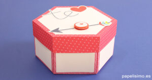 Carta De Amor Explosiva Exploding Box Hexagonal Con Plantillas