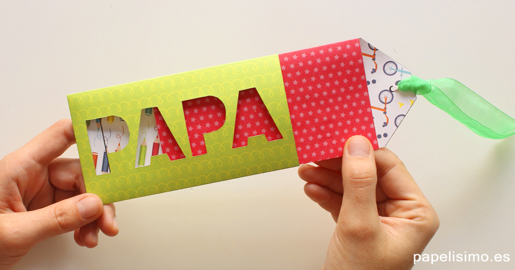 Tarjeta día del padre PAPA con plantillas - Papelisimo