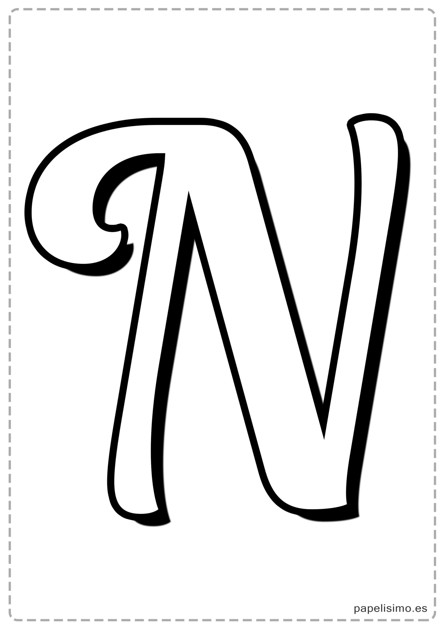 N-Abecedario-letras-grandes-imprimir-mayusculas-Cursiva-Caligrafica ...