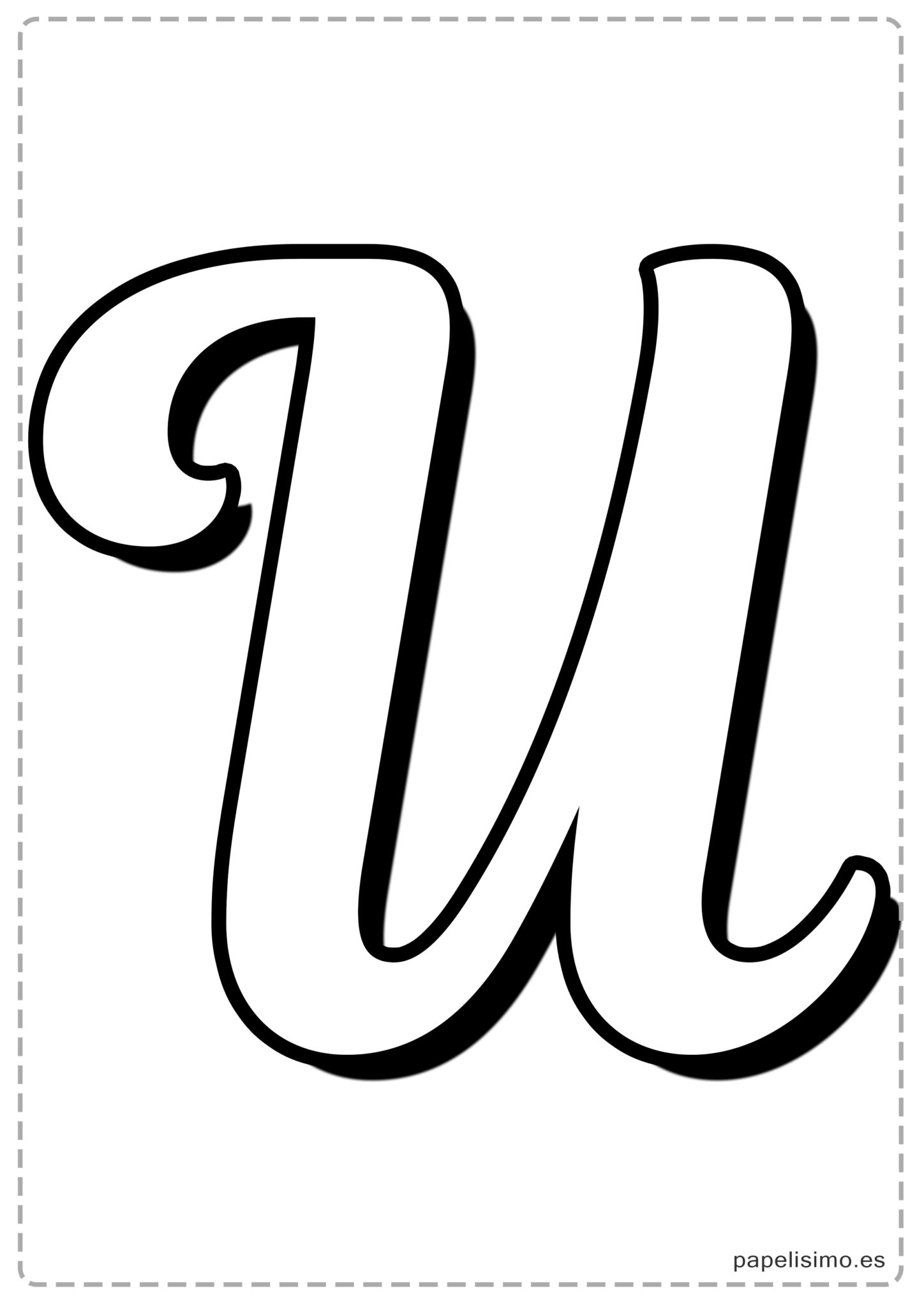 U-Abecedario-letras-grandes-imprimir-mayusculas-Cursiva-Caligrafica ...