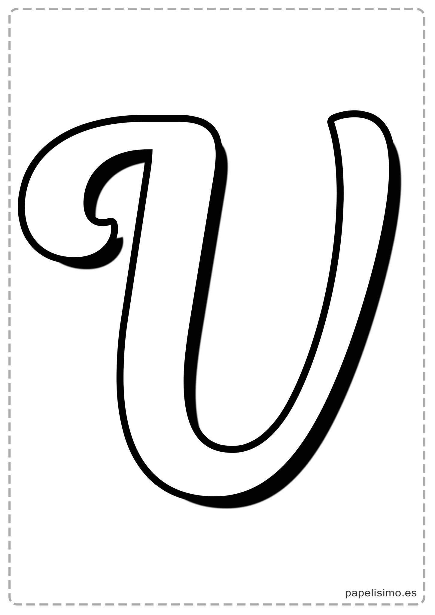 V-Abecedario-letras-grandes-imprimir-mayusculas-Cursiva-Caligrafica ...