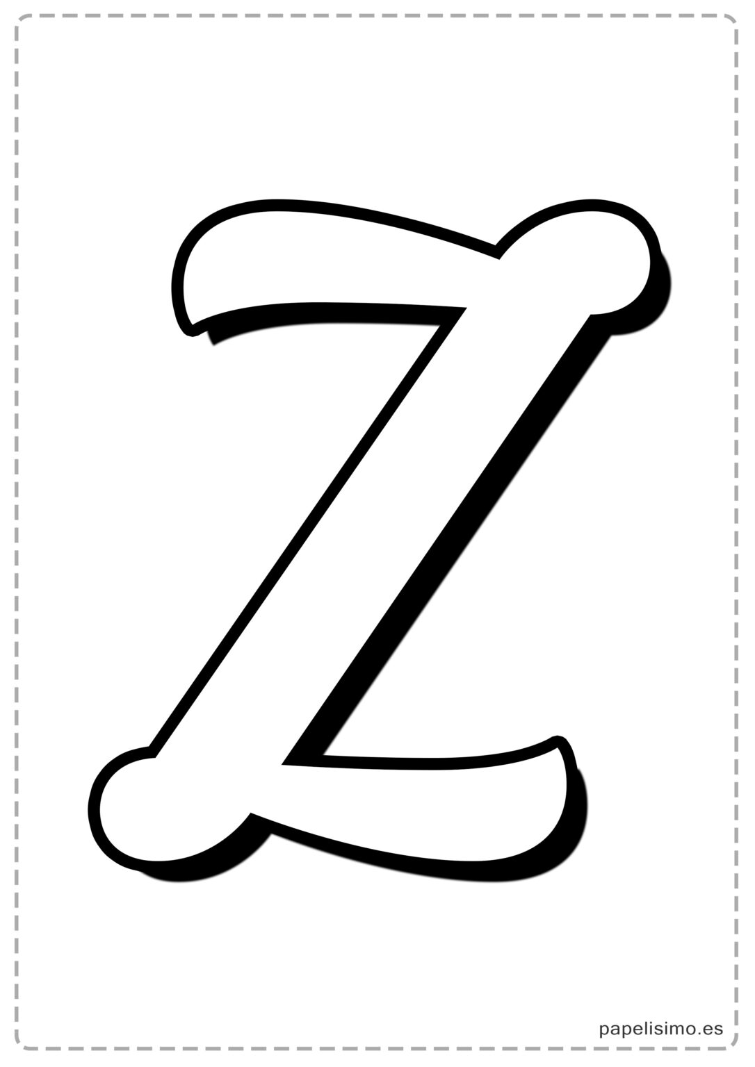 Z Abecedario Letras Grandes Imprimir Mayusculas Cursiva Caligrafica