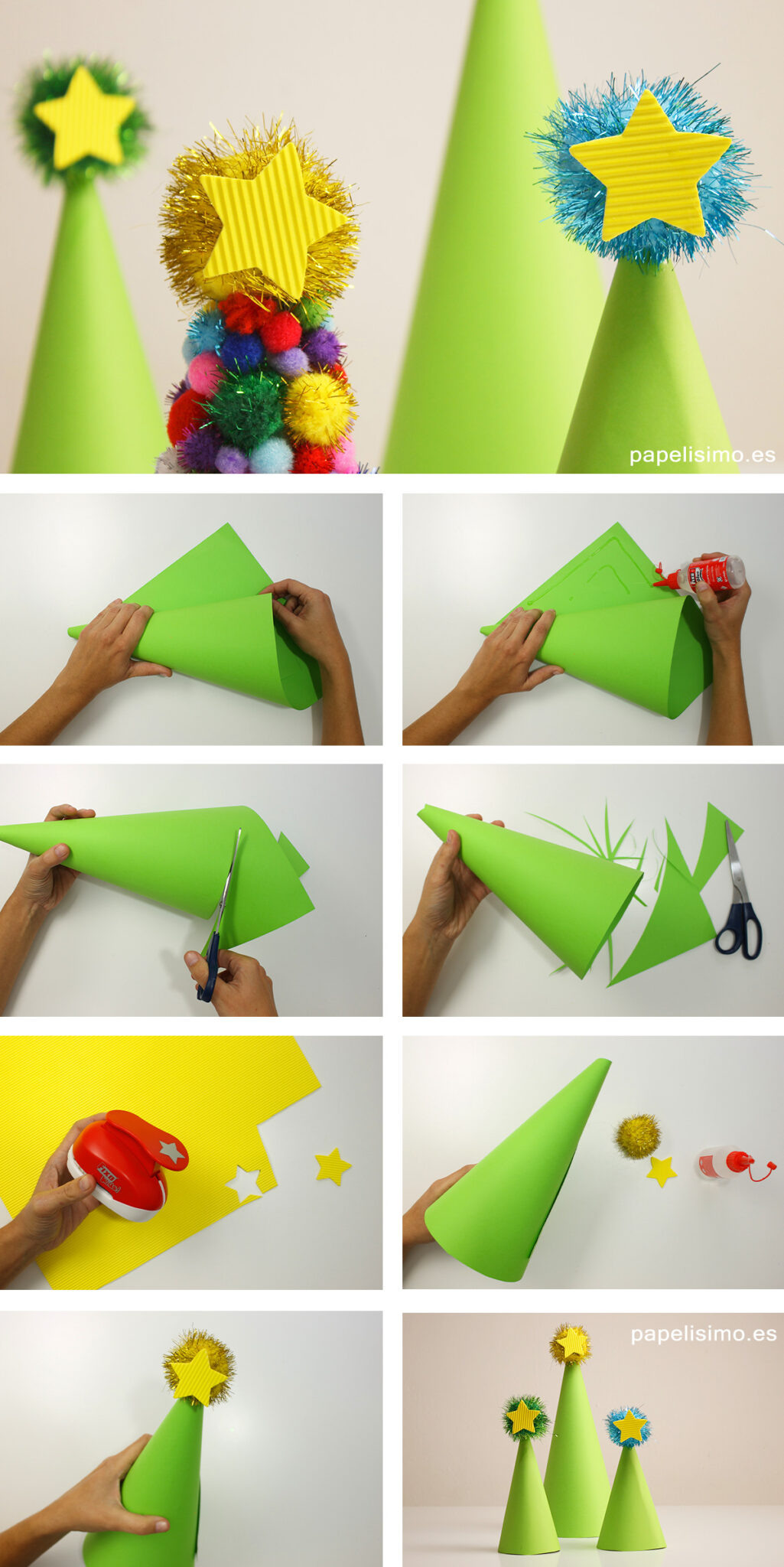Cómo hacer árbol de Navidad de cartulina - Papelisimo