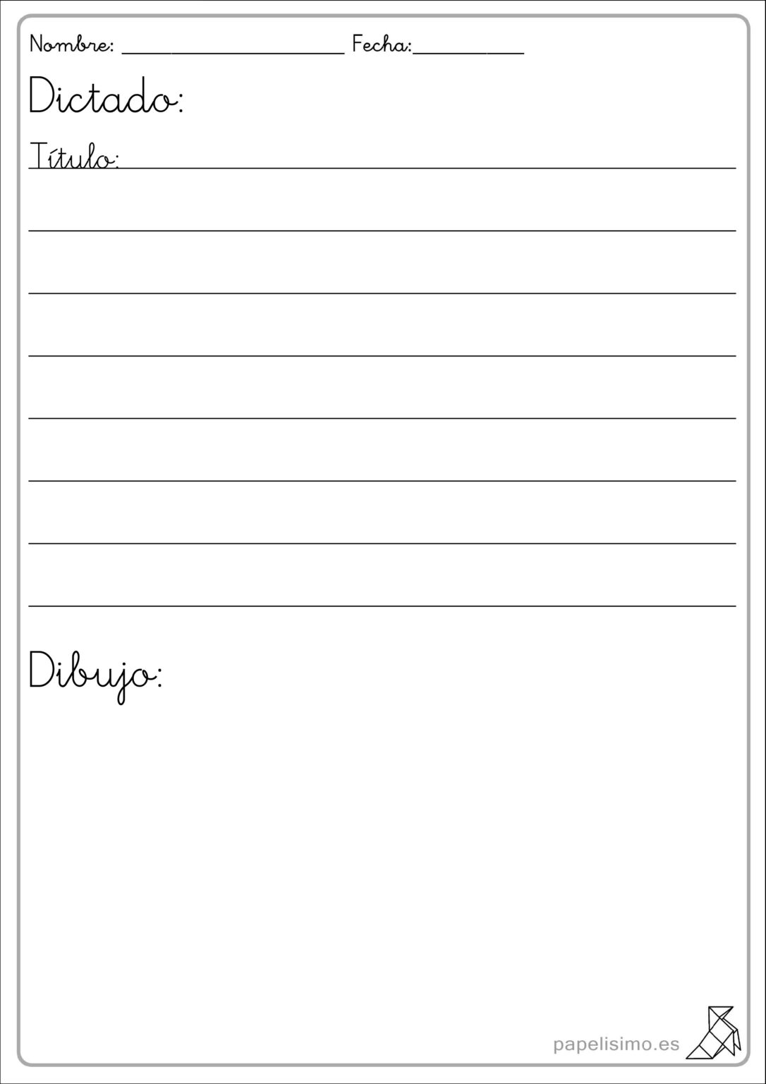 Fichas de dictado para niños para imprimir - Papelisimo
