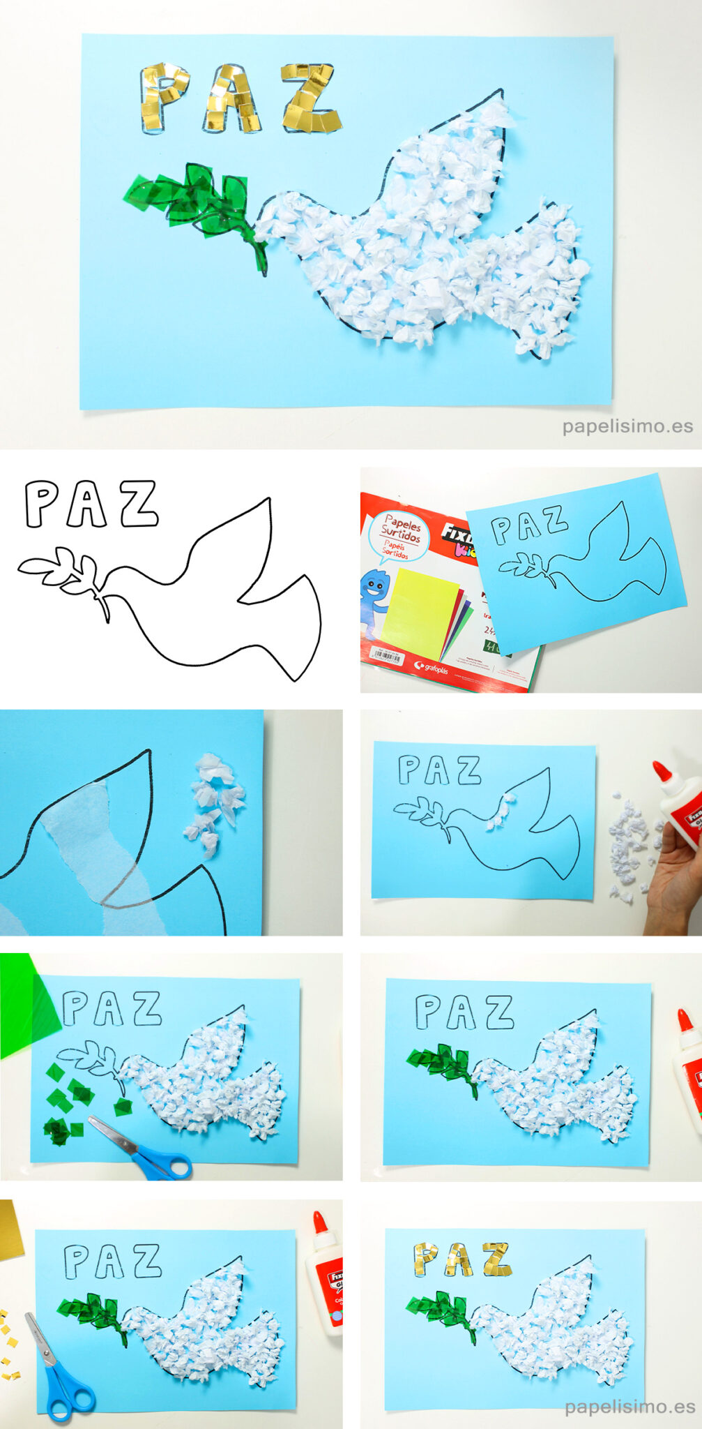Manualidades día de la paz: Paloma de la paz - Papelisimo