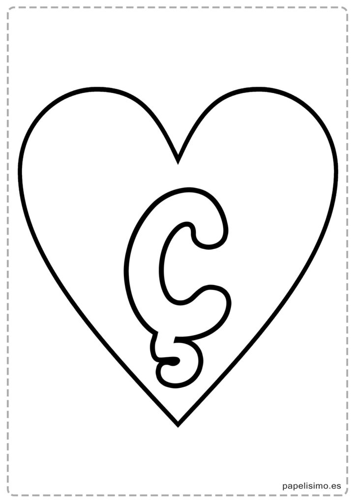 Letras con corazones para imprimir - Papelisimo