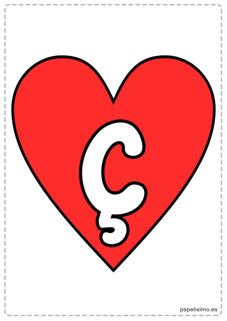 Letras con corazones para imprimir - Papelisimo