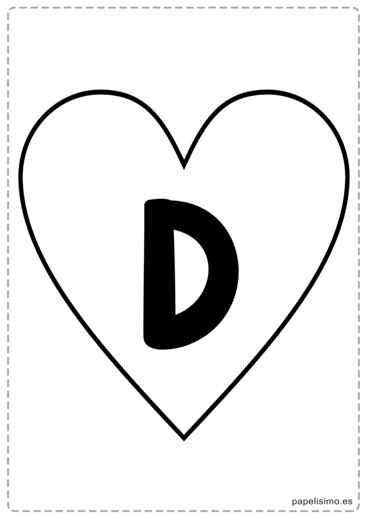 Letras con corazones para imprimir - Papelisimo