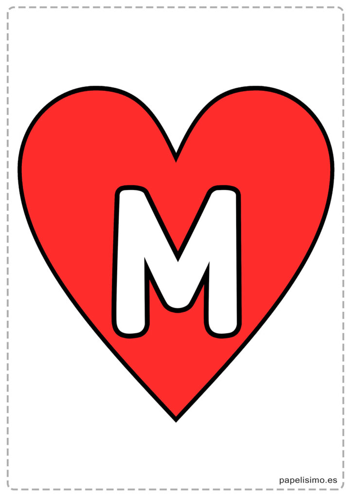 M-Abecedario-letras-imprimir-corazon-rojo - Papelisimo
