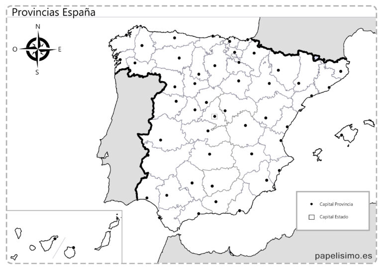 Mapas de España para imprimir (físico, político y mudo) - Papelisimo