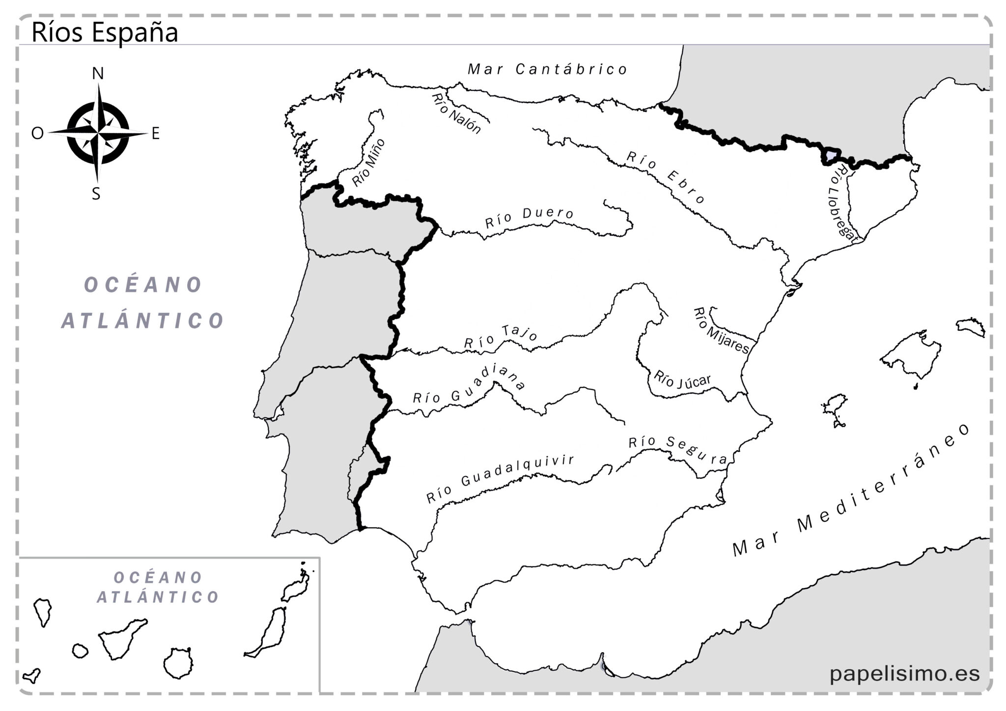 Mapas de España para imprimir (físico, político y mudo) - Papelisimo