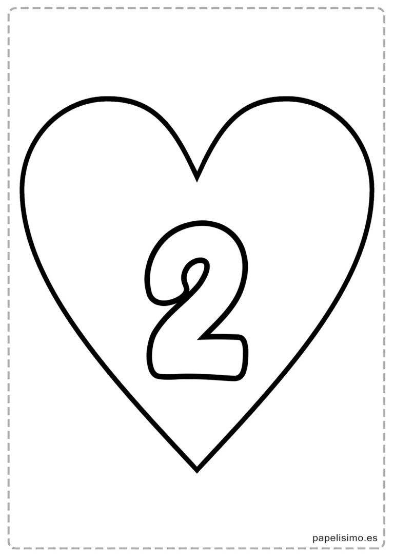 Números con corazones para imprimir - Papelisimo