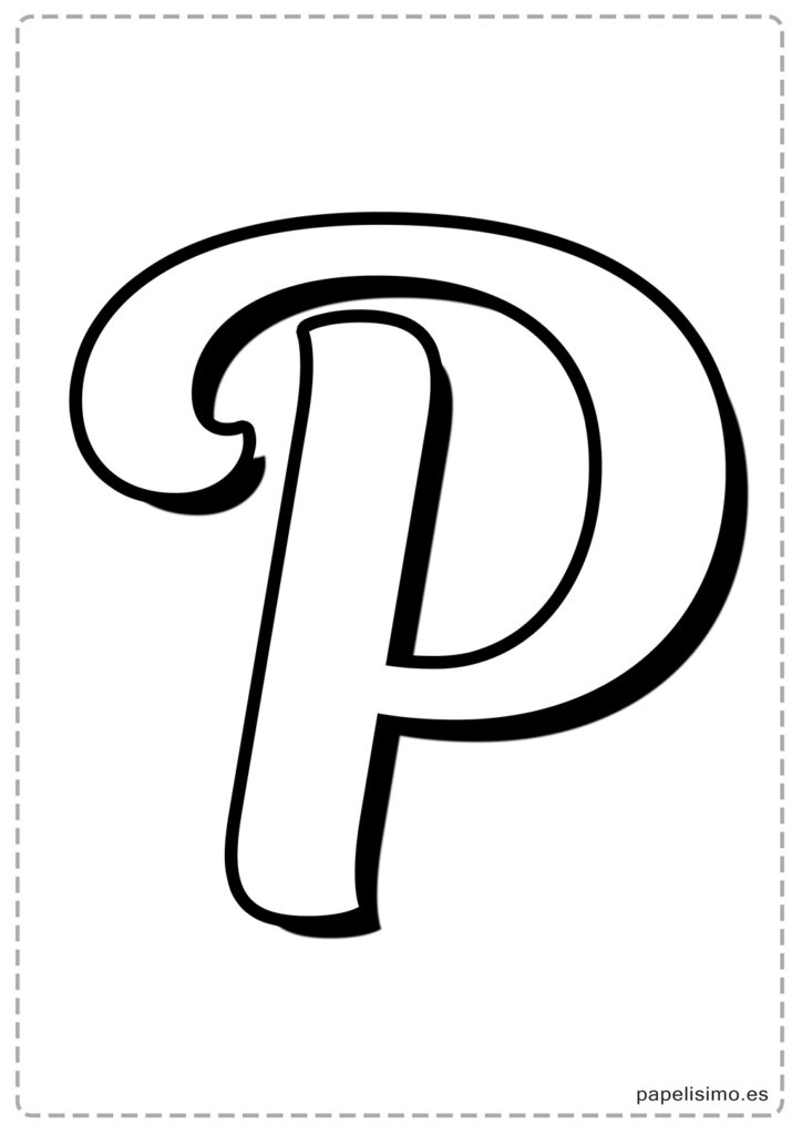 P Letra Imprimir Mayuscula Cursiva Caligrafica Papelisimo