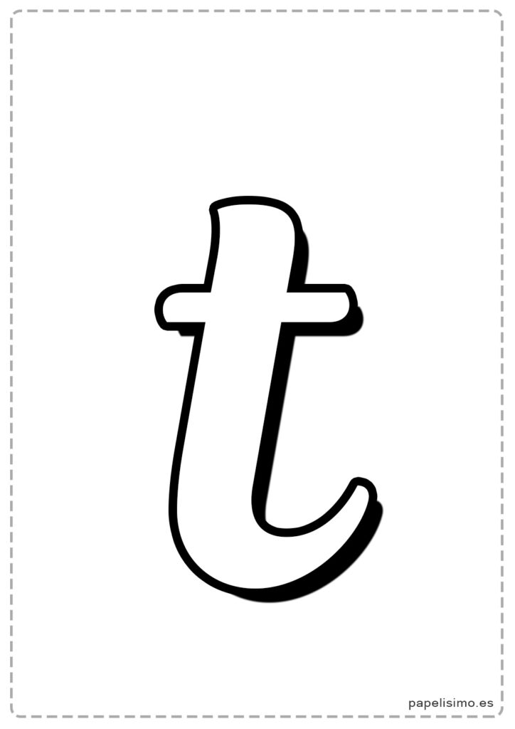 T-letra-imprimir-minuscula-cursiva-caligrafica - Papelisimo