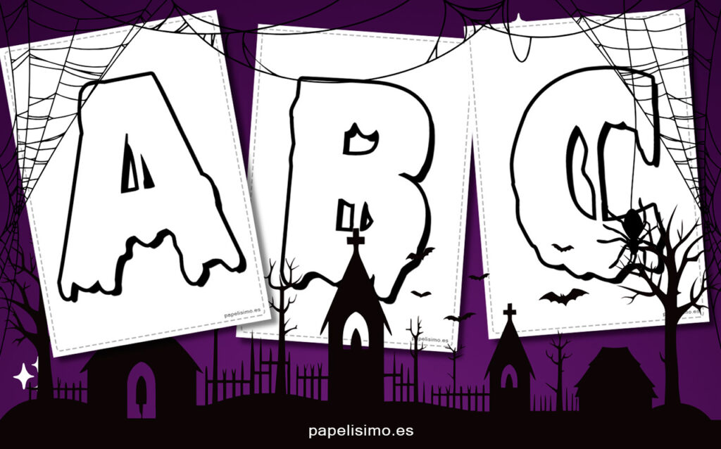 Letras Halloween para imprimir (incluye ñ) - Papelisimo